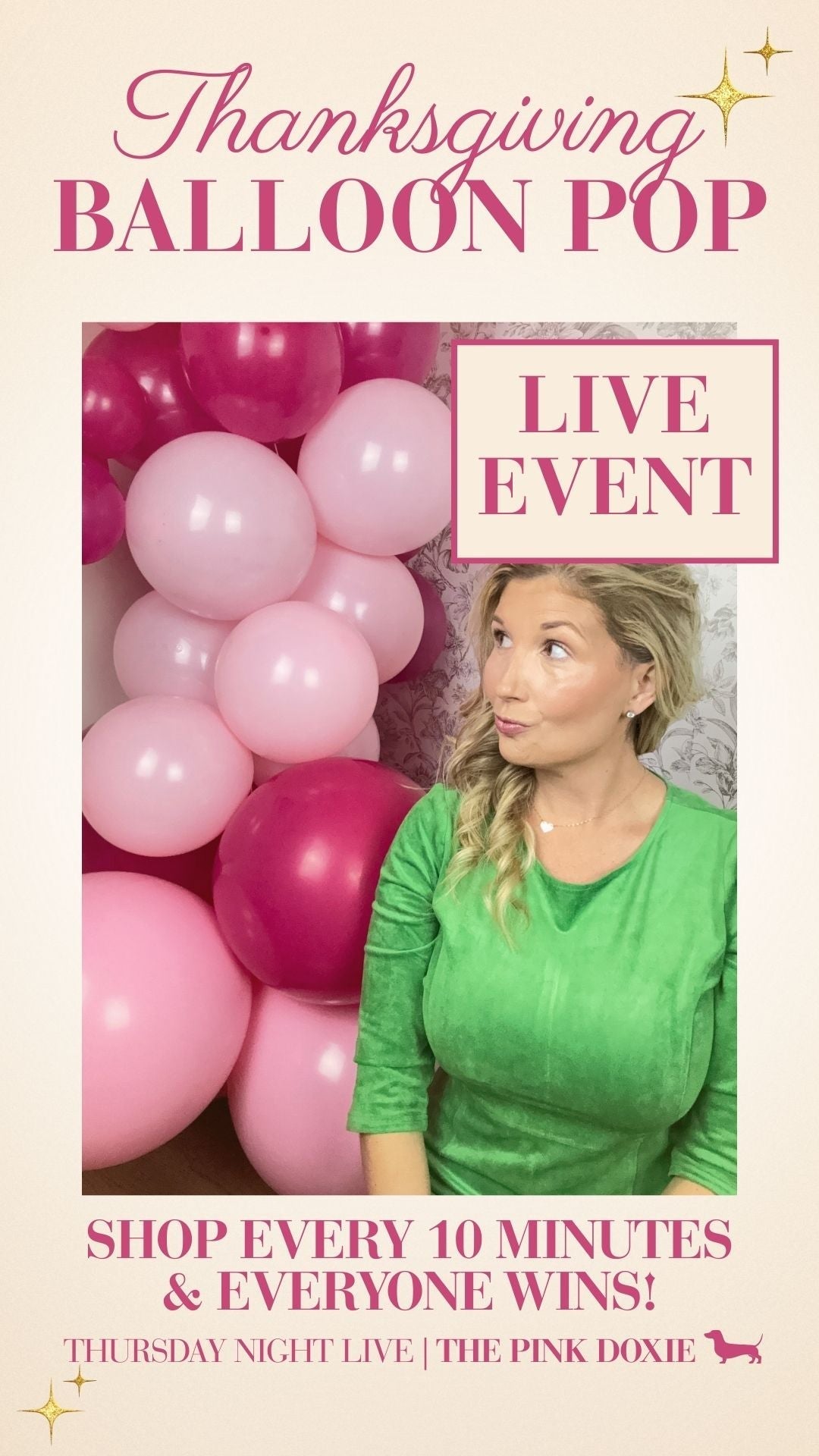 Thanksgiving Balloon Pop Event at The Pink Doxie | Thursday Night Live ...